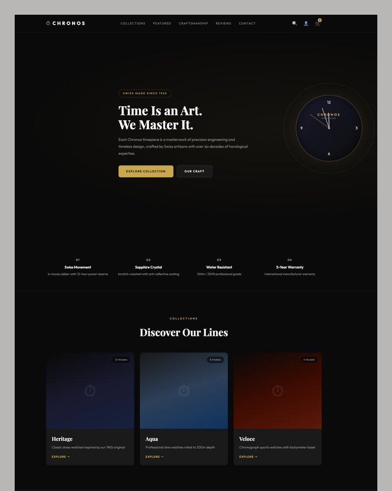 Chronos - Free Watches HTML Template