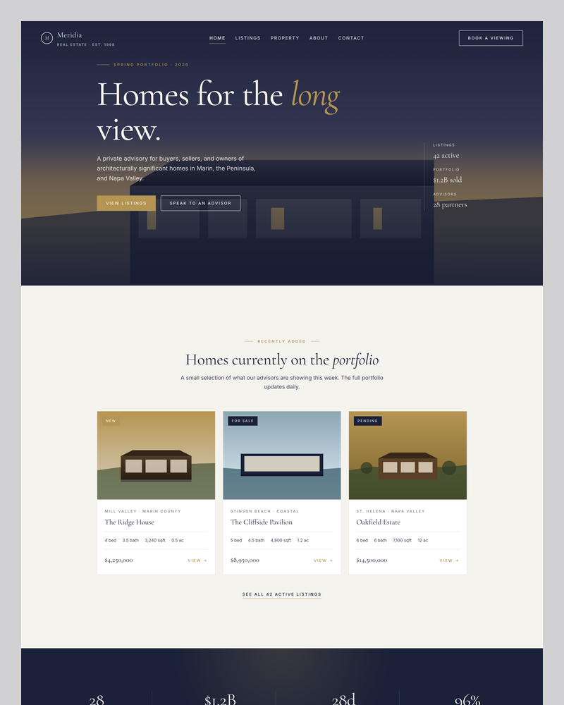 Meridia — Luxury Real Estate HTML Template