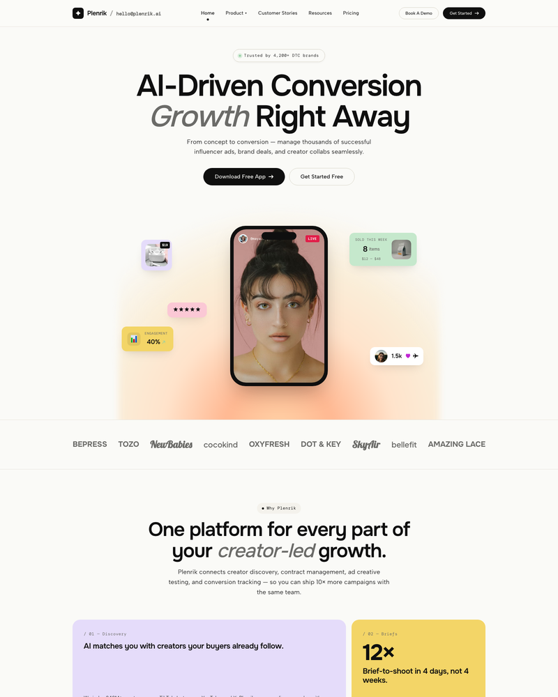 Plenrik — Free AI Marketing SaaS HTML Template · Orbital Hero, 6 Pages