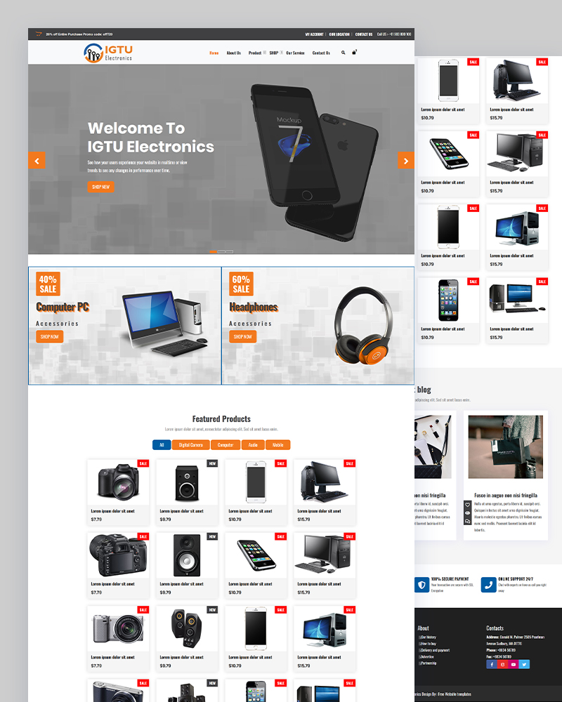 IGTU Electronics - Free Ecommerce Web Template