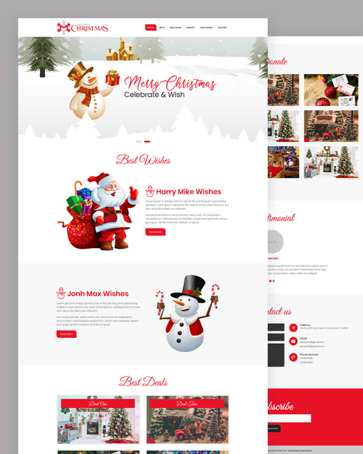 Free Christmas Holiday Responsive Template