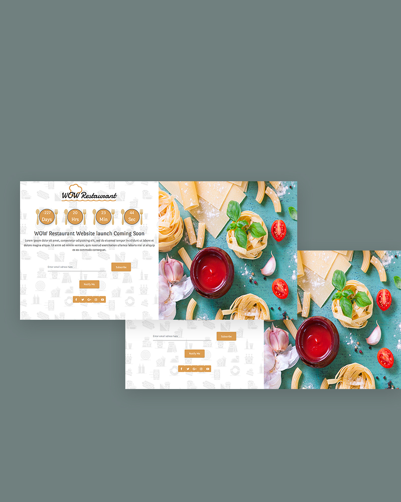WOW - Free Restaurant Coming Soon Template