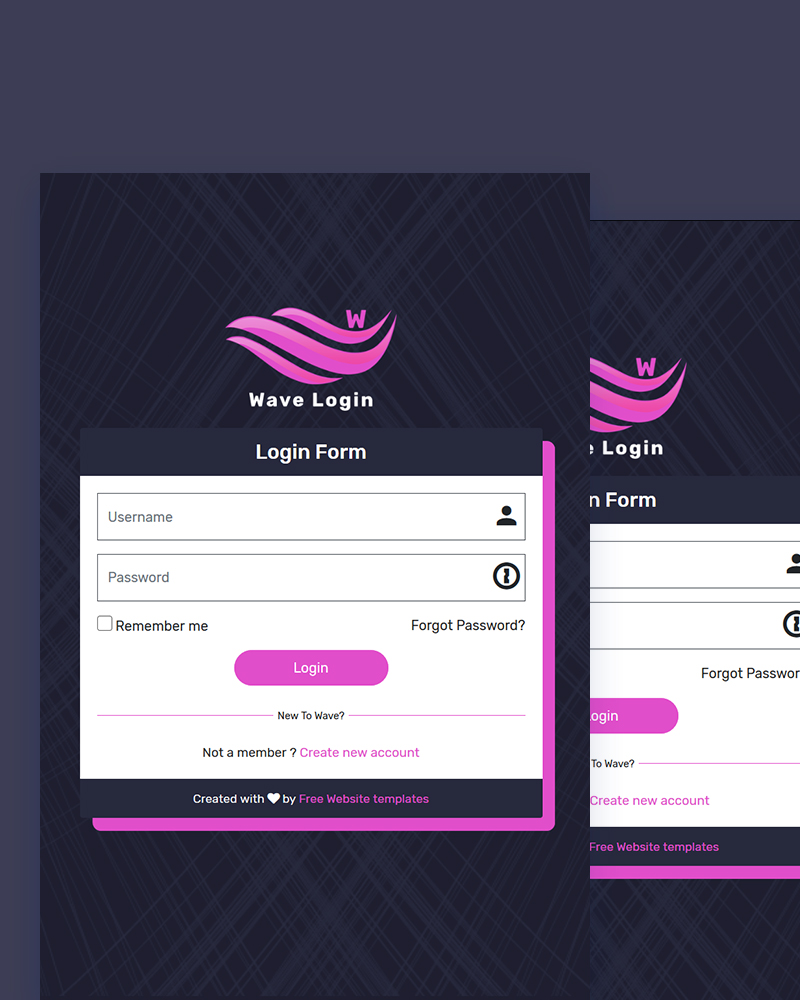 Wave - Free Responsive Login form Template