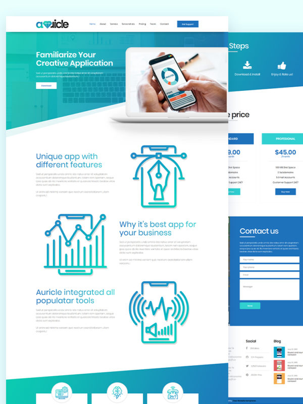 Mobile App website HTML Templates Free