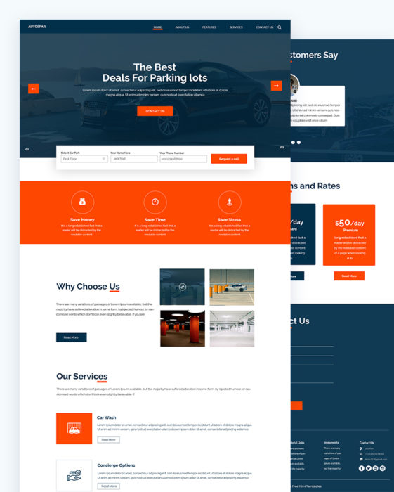 Paspark – Parking Lots HTML Template Free Download