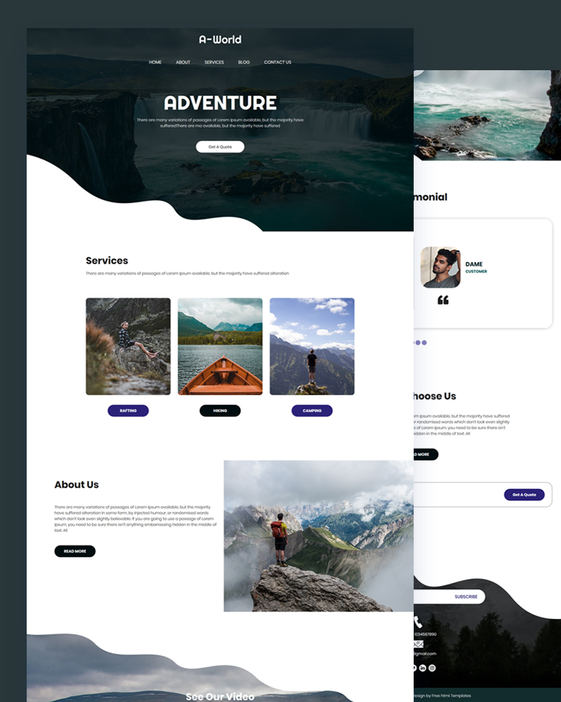 A-World - Adventure HTML Template