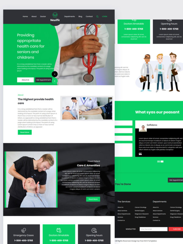 Medical and Hospital HTML Templates Free