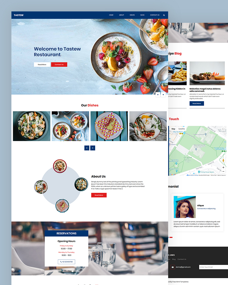 Tastew – Restaurant HTML Template Free