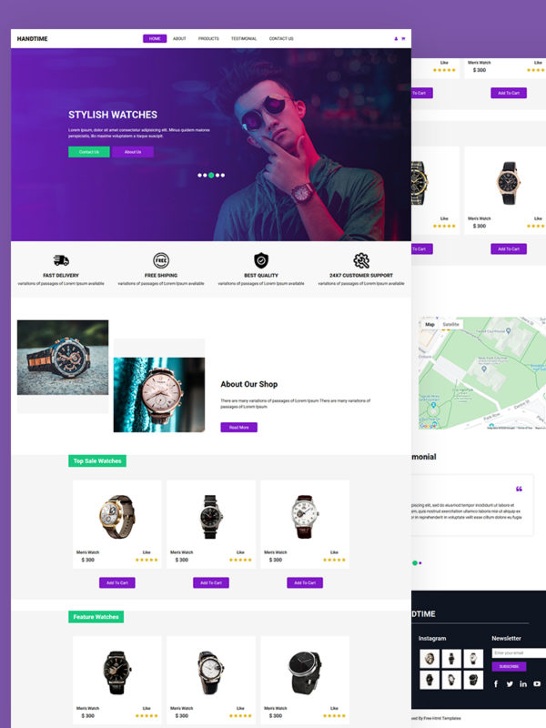 Free eCommerce Website Template