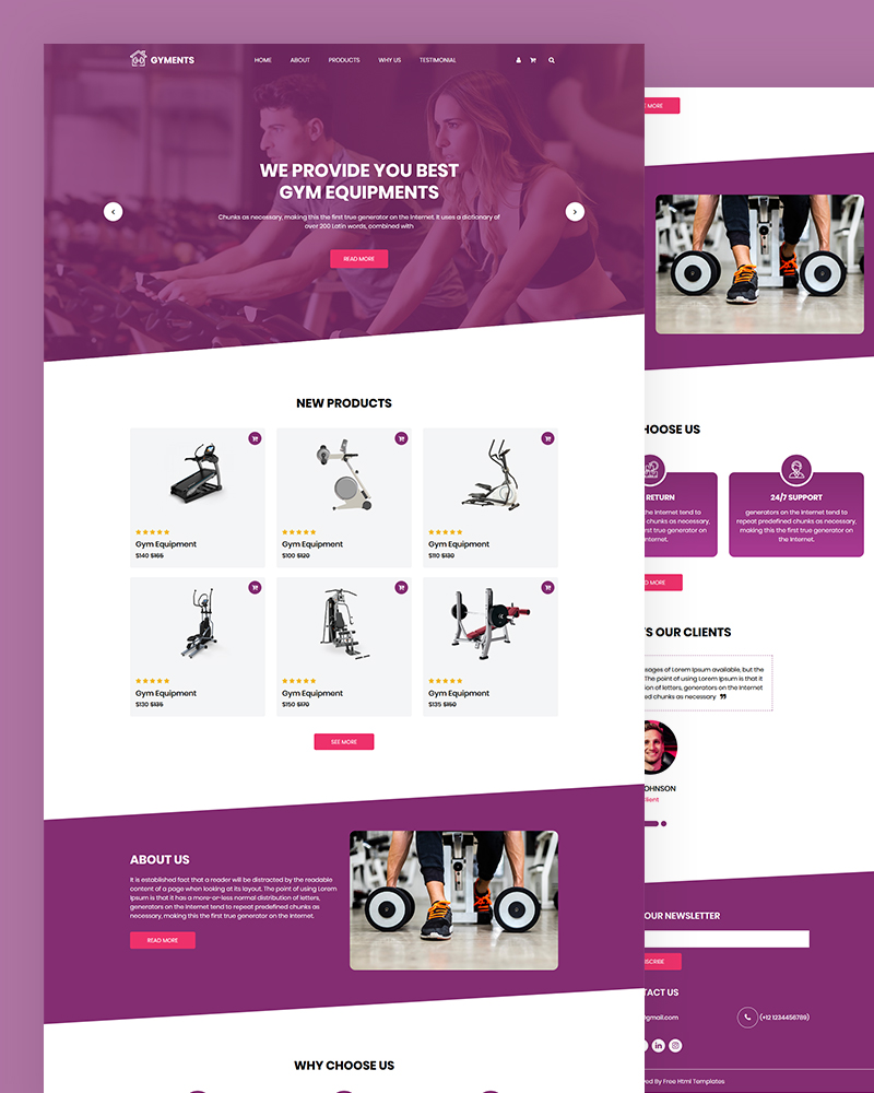 Gyments - Gym HTML Template