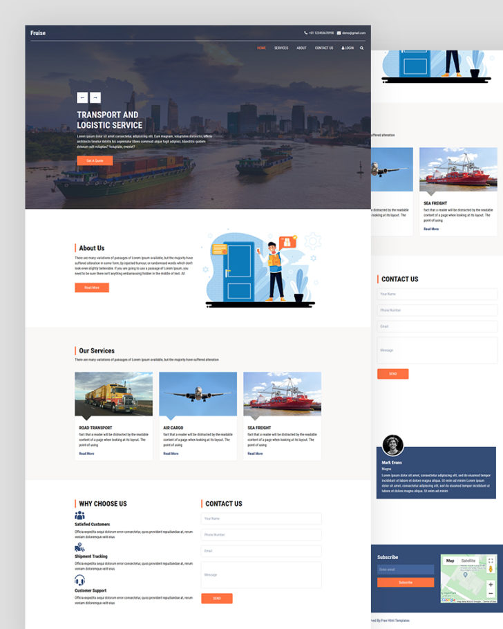 Fruise - Free Transport HTML Template