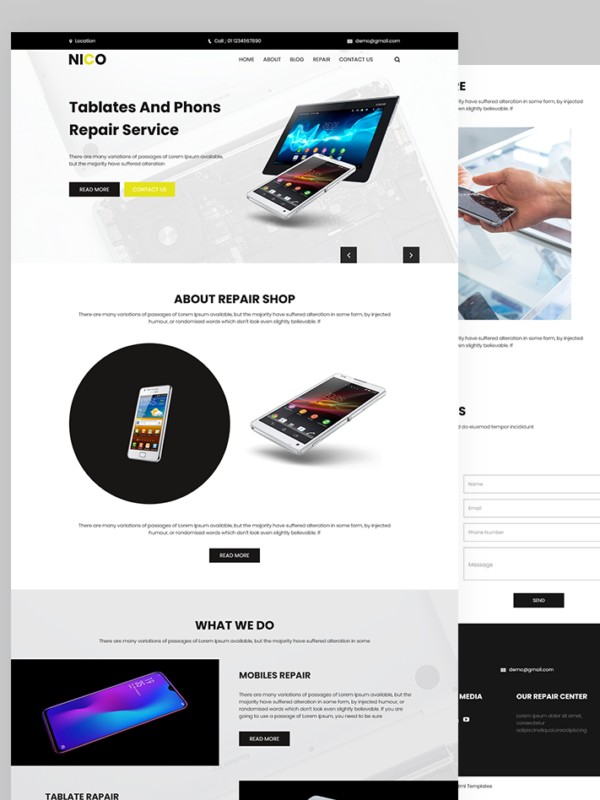 Maintenance & Services HTML Templates Free