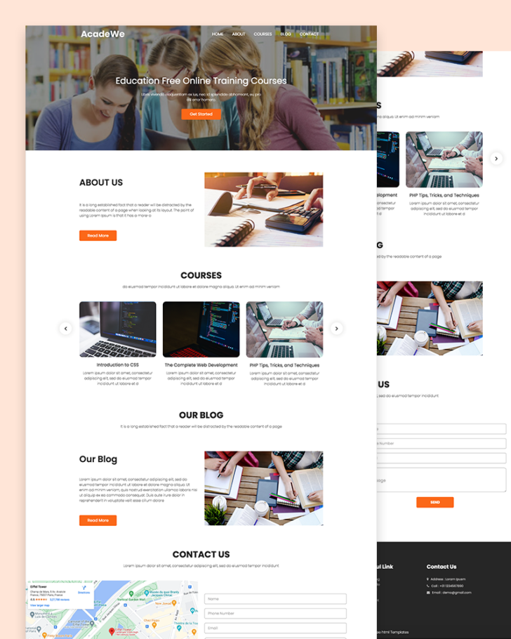 Acadewe – Online Training Courses Template