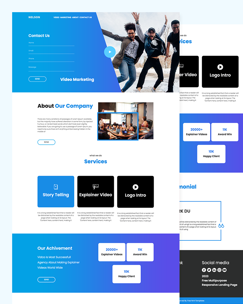 Nelson – Video Marketing Website template
