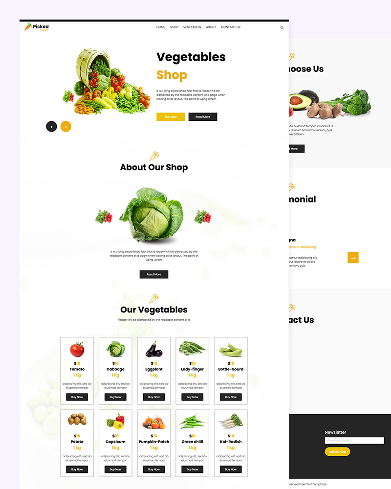 Picked – Vegetables Online Shopping Template